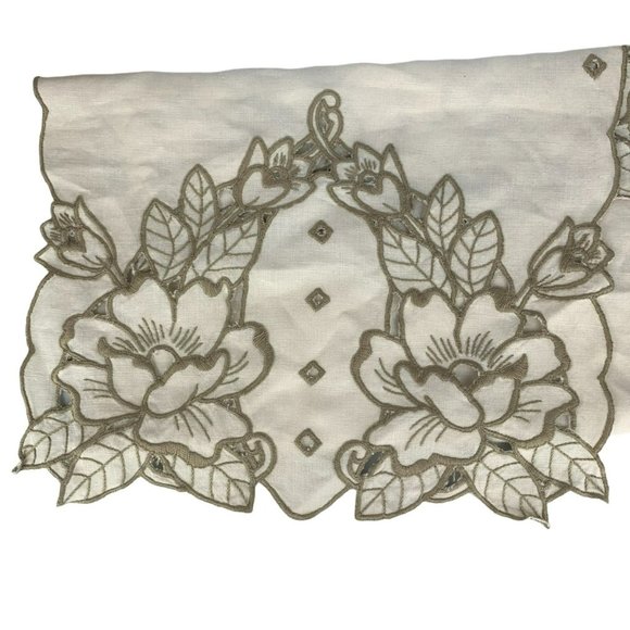 Accents | Vtg Floral Handmade Cut Out Lace Diamond Art Nouveau Ornate ...